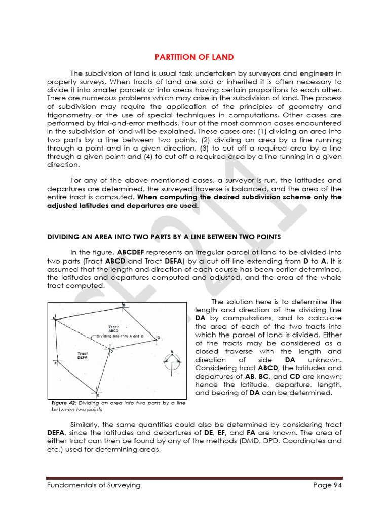 Land Subdivision Techniques Explained | PDF | Area | Surveying