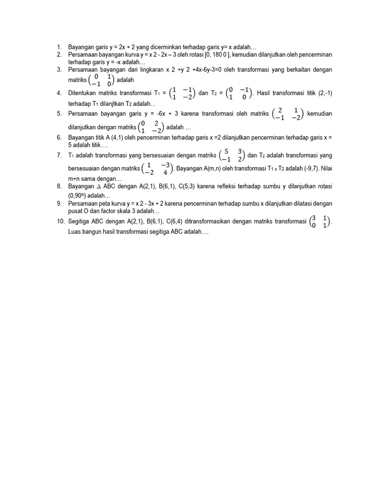 Soal Transformasi | PDF