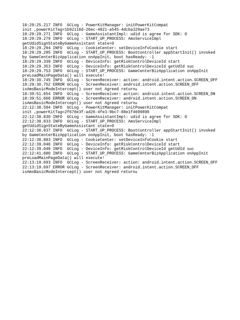 GameCenter Startup Log Analysis | PDF