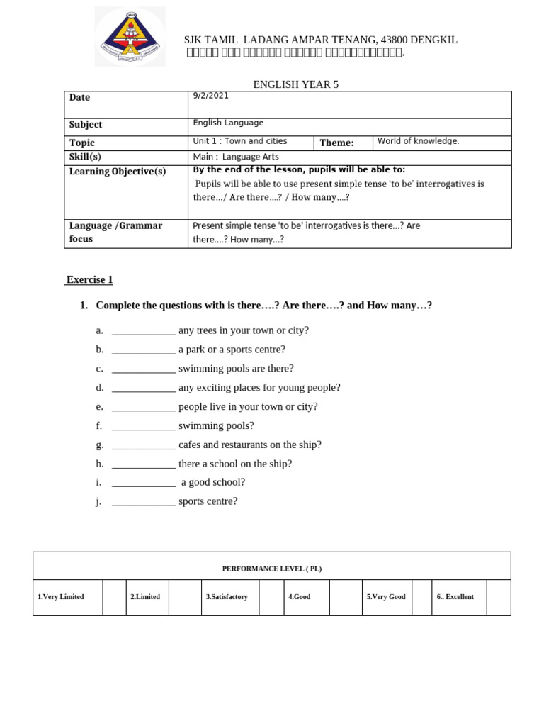 English Year 5 2 Pdf Verb Subject Grammar