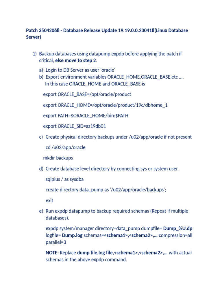 Oracle DB Patch Guide for Admins | PDF | Databases | Computer Architecture