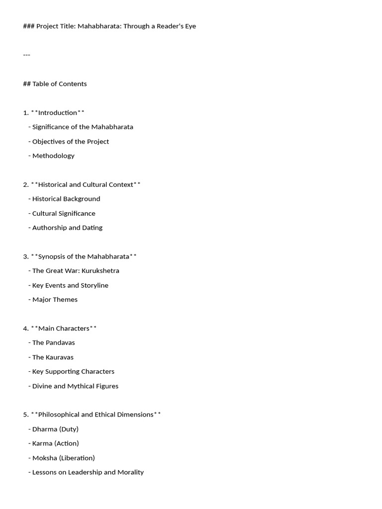 History Project 1 Pdf Bhagavad Gita Mahabharata