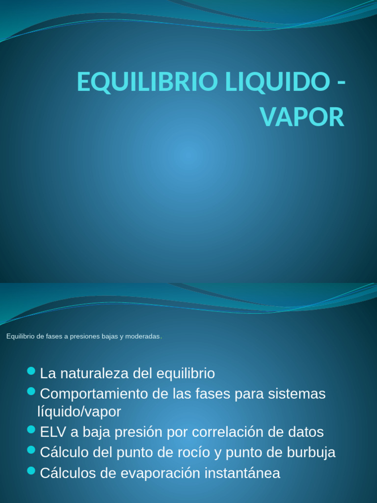 Equilibrio Líquido-Vapor en Procesos Industriales | PDF | Equilibrio ...