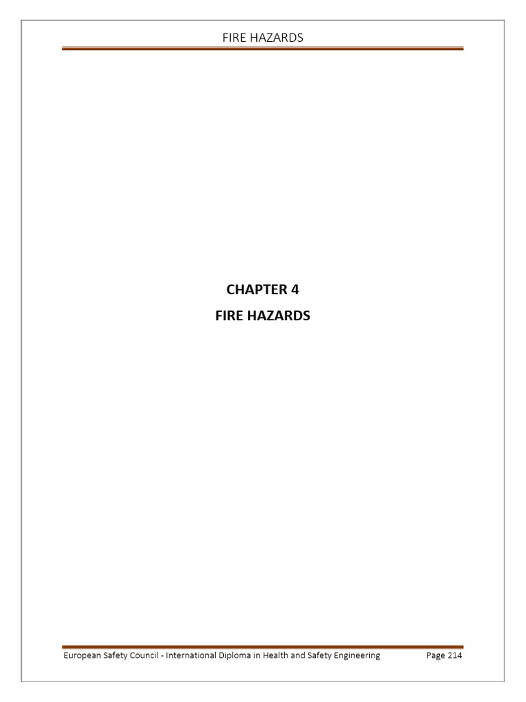 Chapter - 4 Fire Hazards | PDF | Fires | Combustion