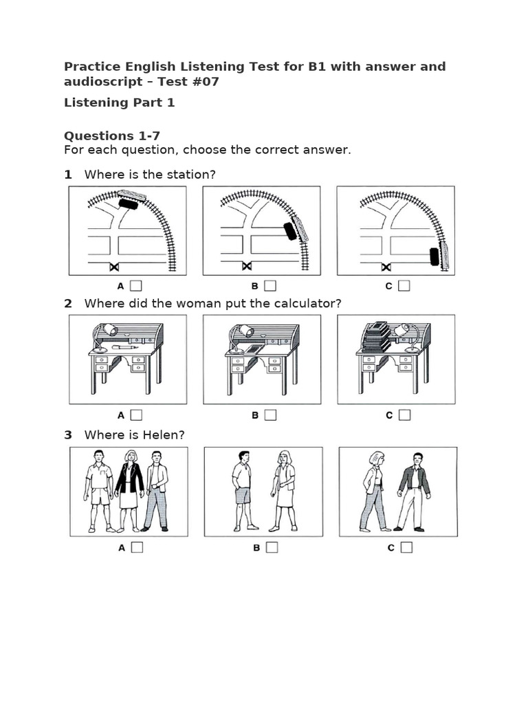 B1 English Listening Test Practice #07 | PDF