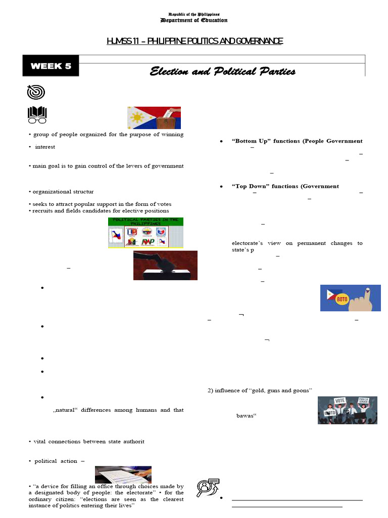 PPG Q2 Week 5 Module 10 Election and Political Parties | PDF ...