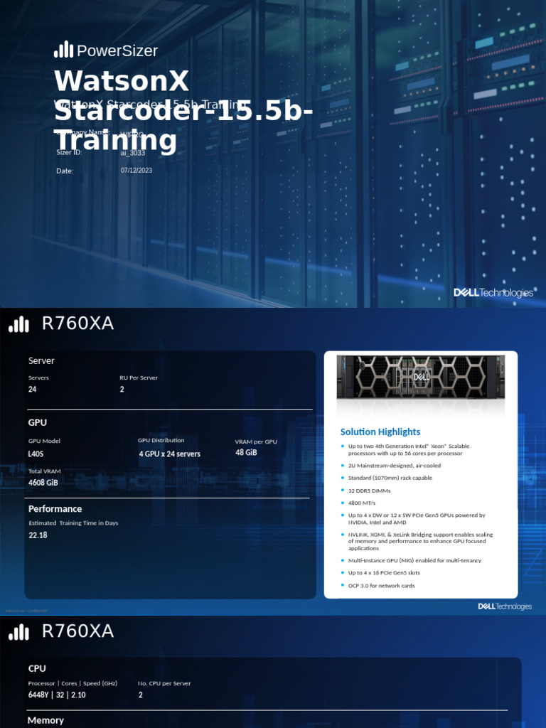 WatsonX Starcoder-15.5b - Training | PDF | Graphics Processing Unit | Computer Hardware