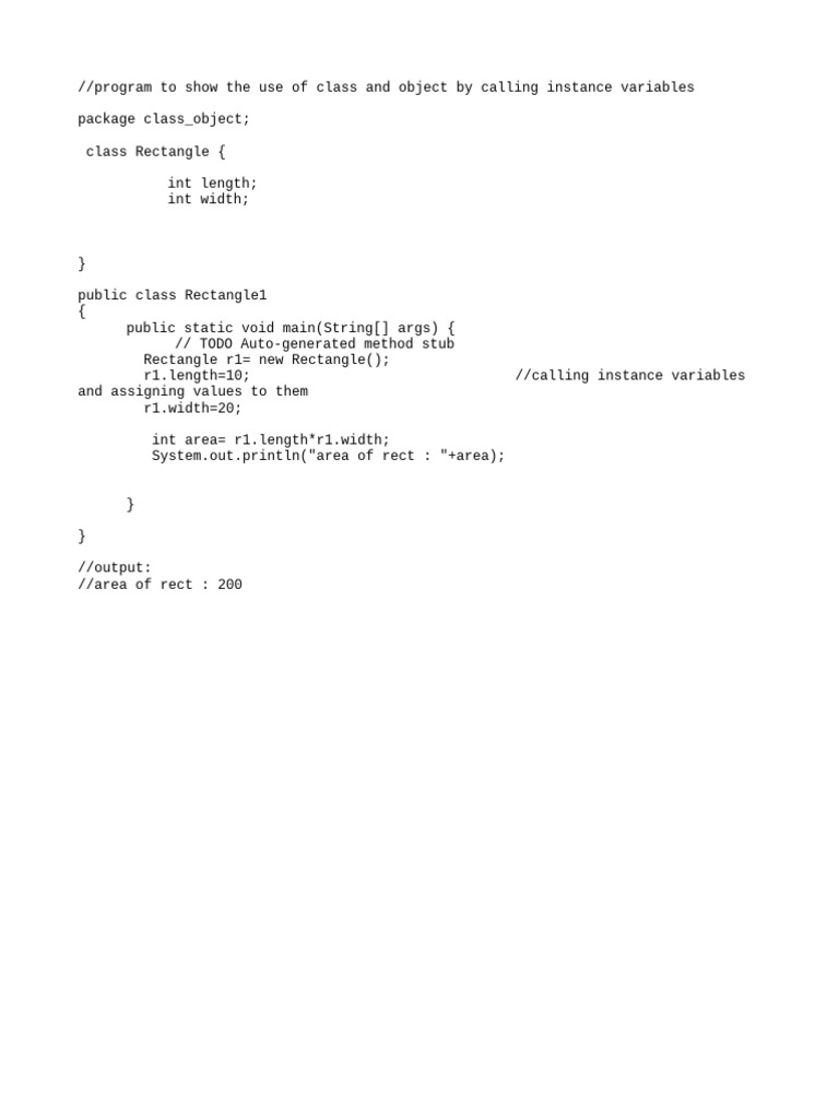 Java Class and Object Basics | PDF
