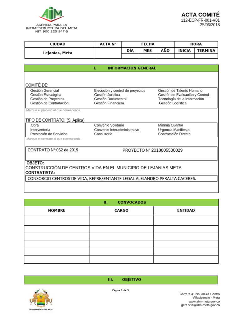 112-Ecp-Fr-001-V01-Acta Comité | PDF | Business