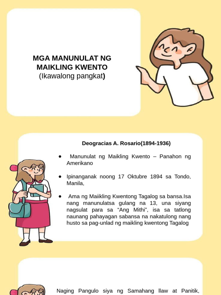 Manunulat NG Maikling Kwento 1 | PDF
