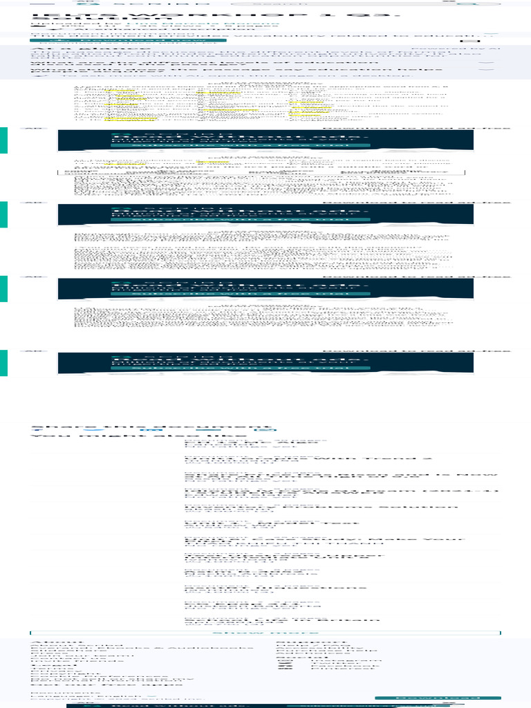 IELTS WORKHOP 1 Q3. Solution PDF Schools Literacy | PDF | Scribd | Publishing