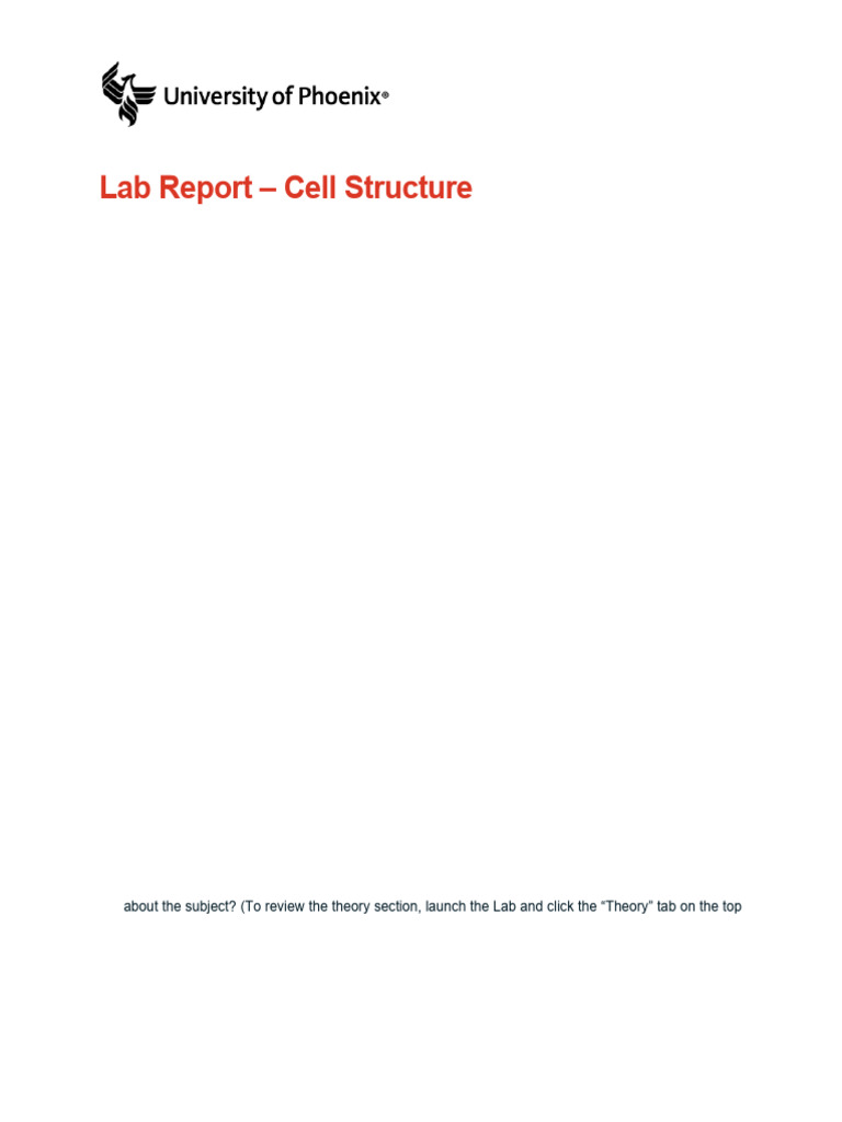 Bio290 v3 Wk2 the Cell Structure Lab Report | PDF | Cell (Biology ...