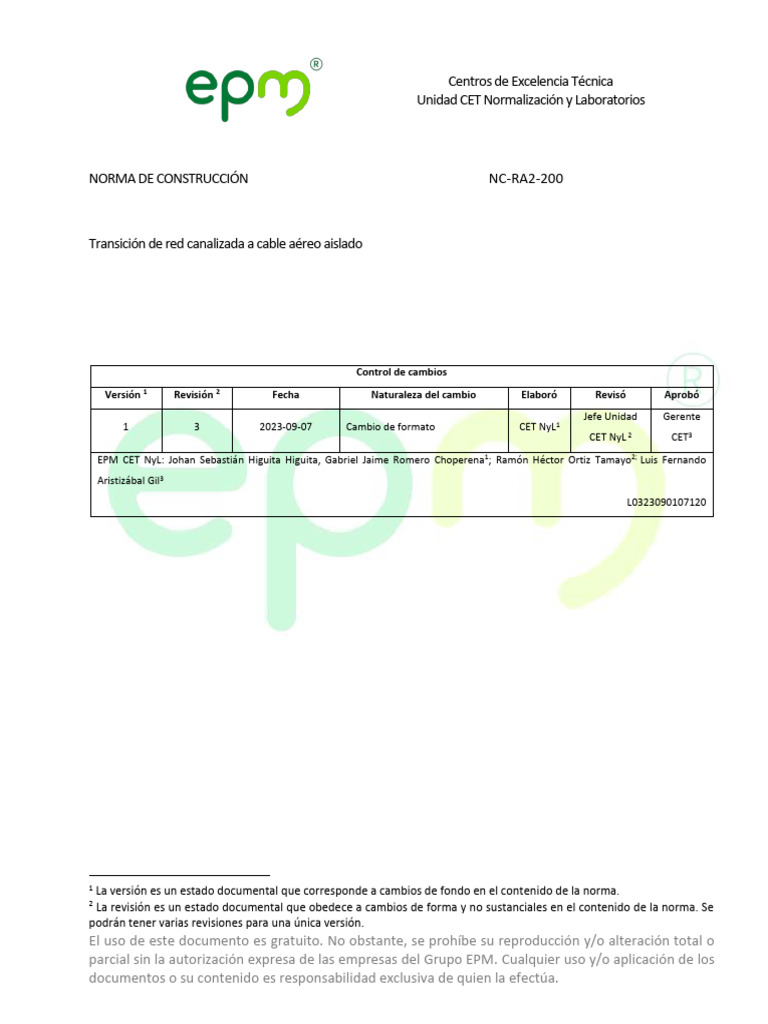 NC-RA2-200 TransicionRedCanalizadaCableAereoAislado - RevA | PDF