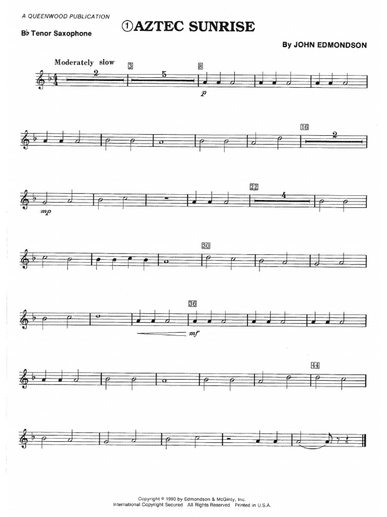 Aztec - Sunrise Saxo Tenor | PDF