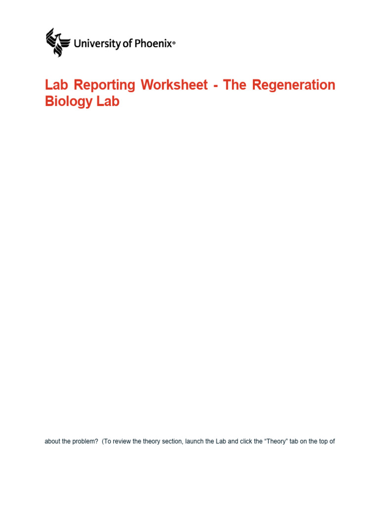 bio290_v3_wk3_the_regeneration_biology_lab | PDF | Bone | Regeneration (Biology)