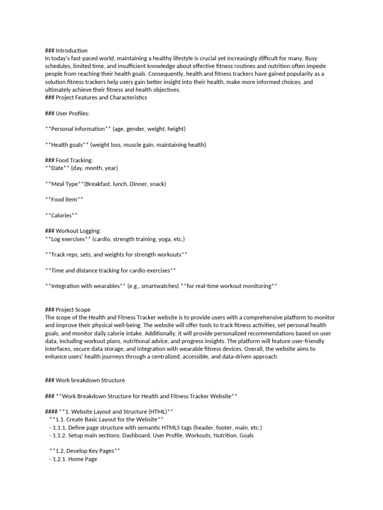 HealtandFitnesstracker DOC | PDF | Physical Fitness | Java Script