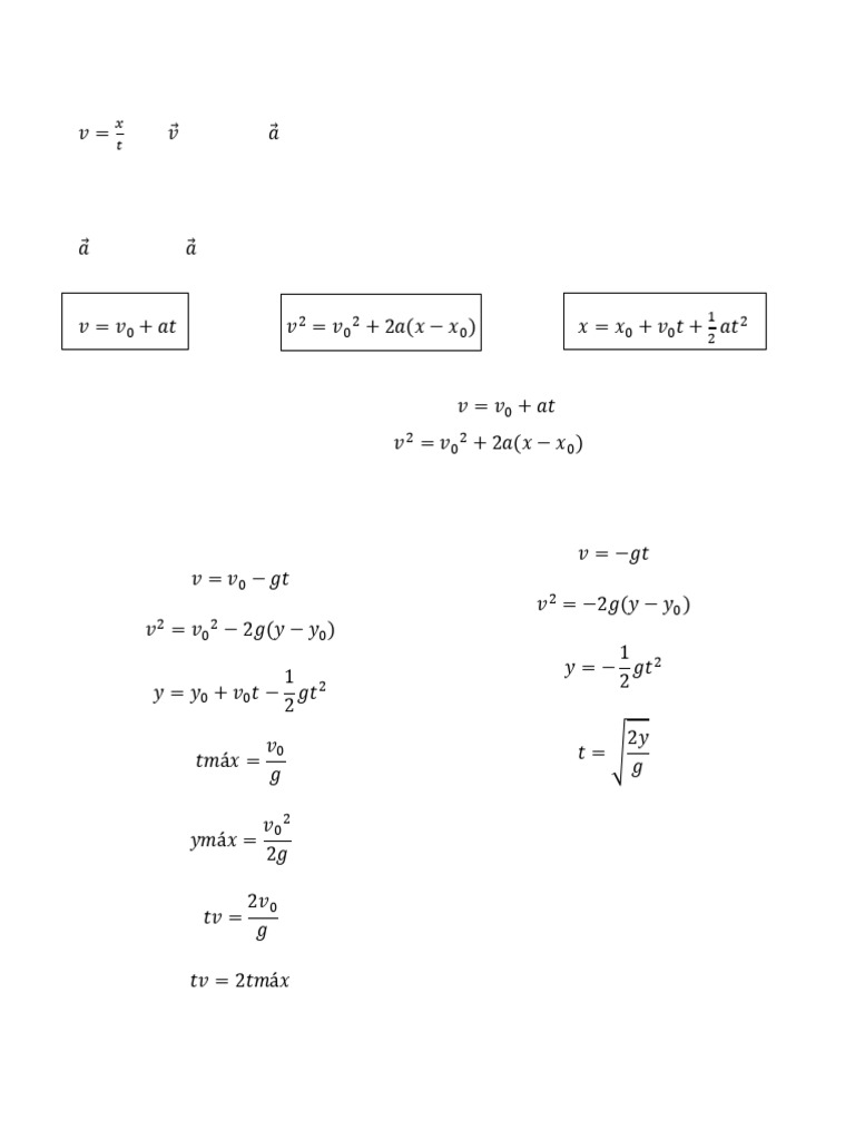 Formulario Cinematica | PDF | Mecánica | Mecanica clasica