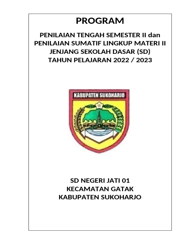 PROGRAM PTS Semester II 2022-2023 | PDF
