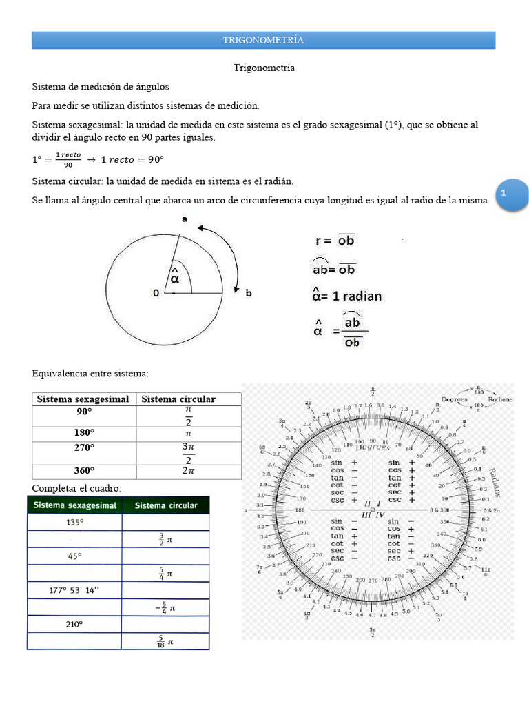 TRIGONOMETRIA CUADERNILLO 6TO | PDF | Trigonometría | Ángulo
