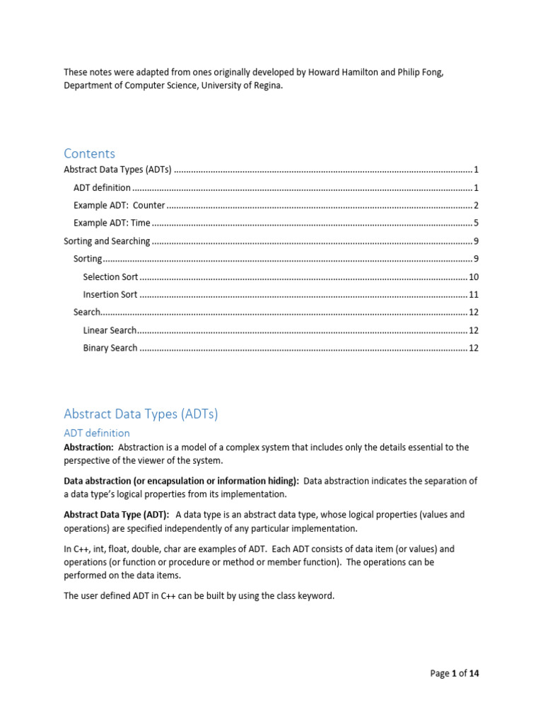 2 Adt Sorting And Searching Pdf Computer Science Algorithms And Data Structures