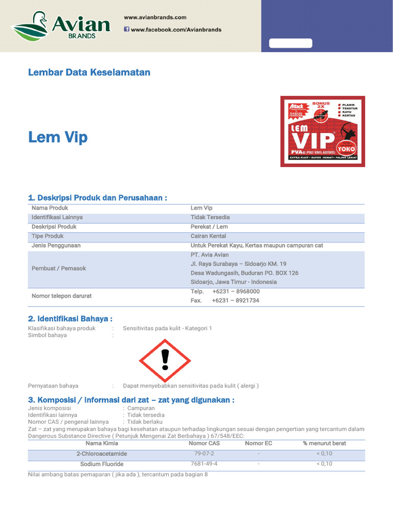 MSDS_Lem VIP | PDF