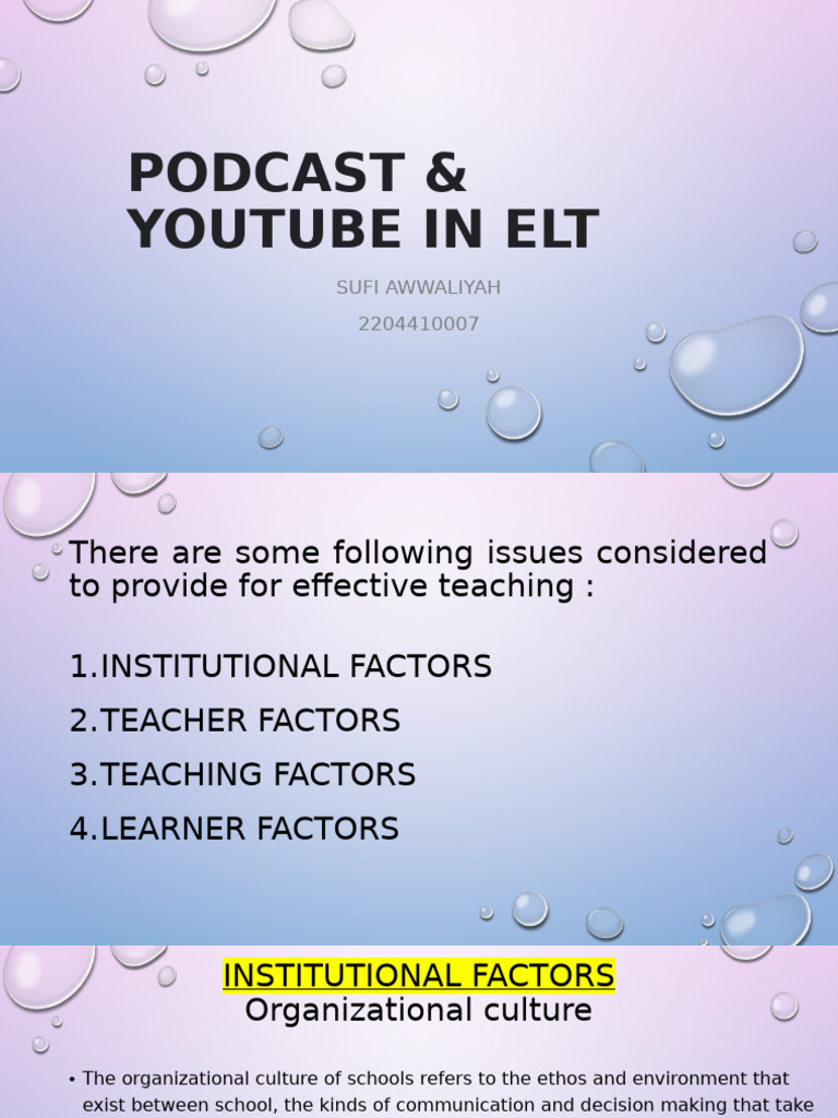 Podcast & Youtube in Elt | PDF | Curriculum | Strategic Planning