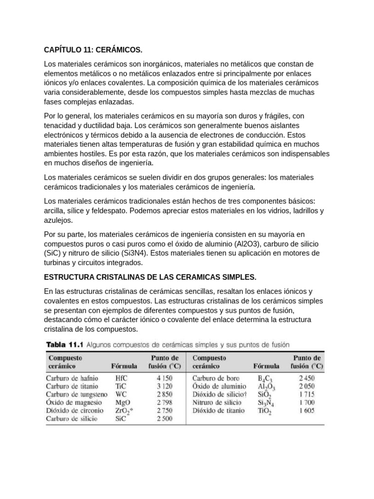 Propiedades y Procesos de Cerámicos | PDF | Ingeniería Cerámica ...