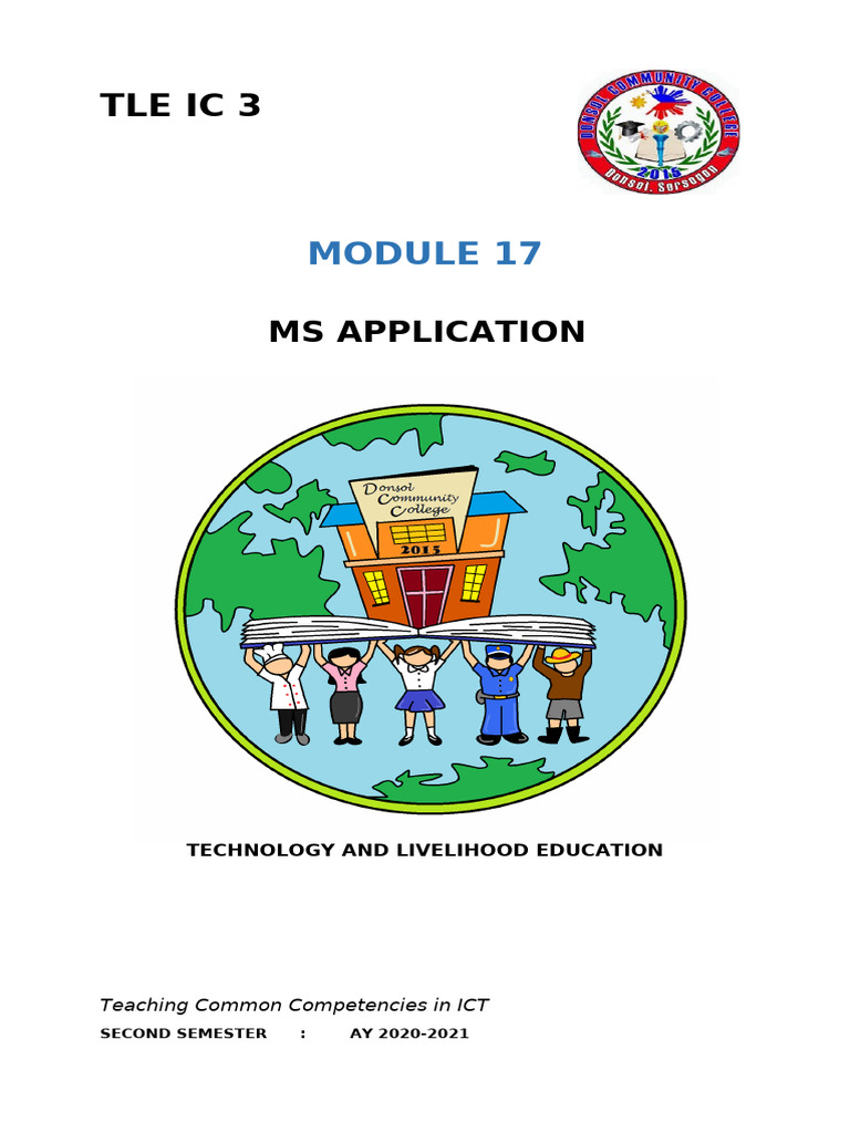 Tle Ic 3 Module 17 101658 | PDF | Microsoft Excel | Microsoft Office