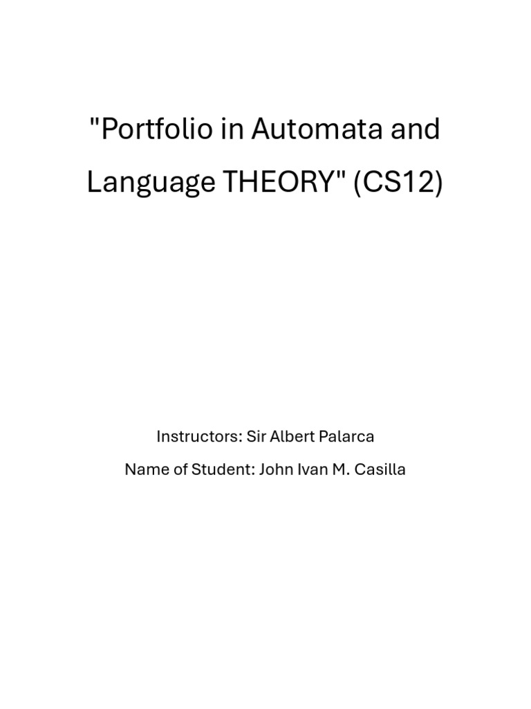 Portfolio | PDF | Automata Theory | Theoretical Computer Science