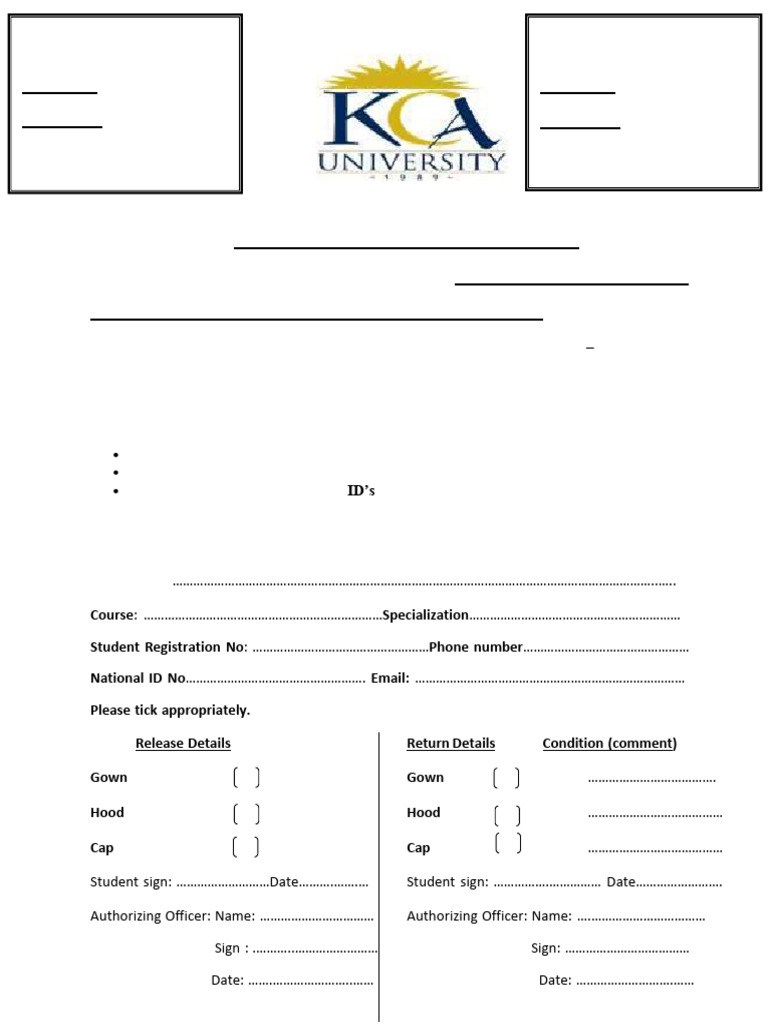 Graduation Attire Collection Form 2024 Compressed | PDF