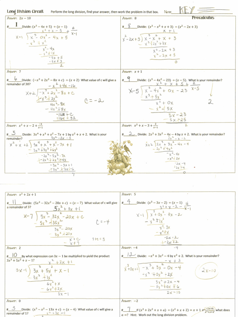 Long Division Circuit Answer Key Pdf