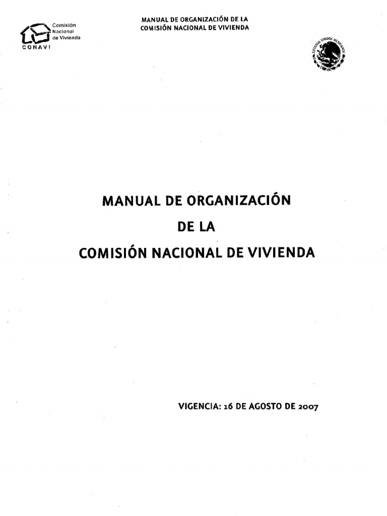 Manual de Organizacion de La Conavi | PDF