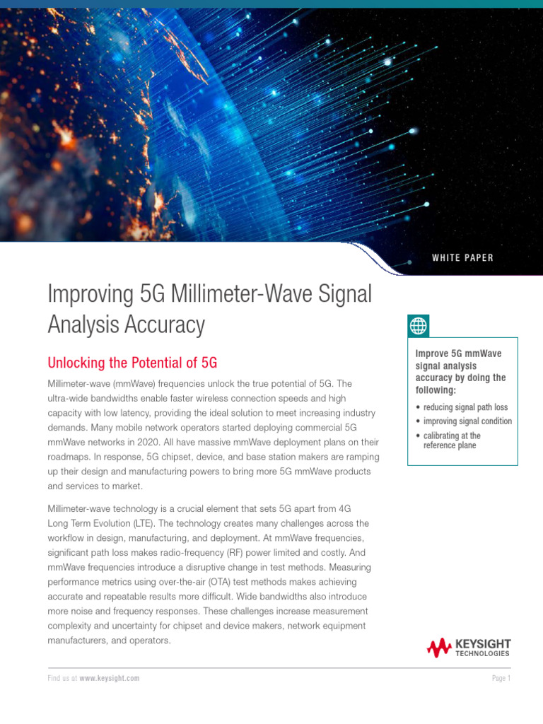 5G-Millimeter-Wave-Signal-Analysis-Accuracy | PDF | Signal To Noise Ratio | Bandwidth (Signal ...