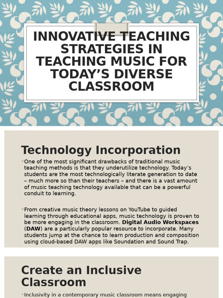Innovative Teaching Strategies in Teaching Music For Today's | PDF ...
