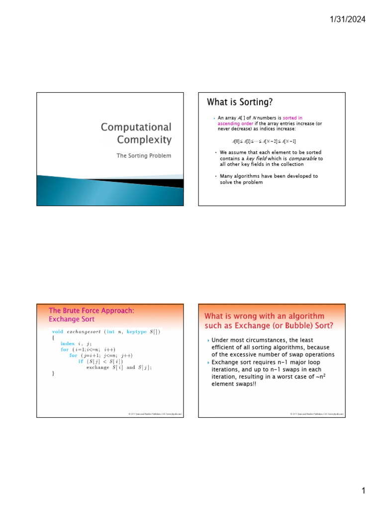 exchange sort | PDF | Algorithms | Computer Programming