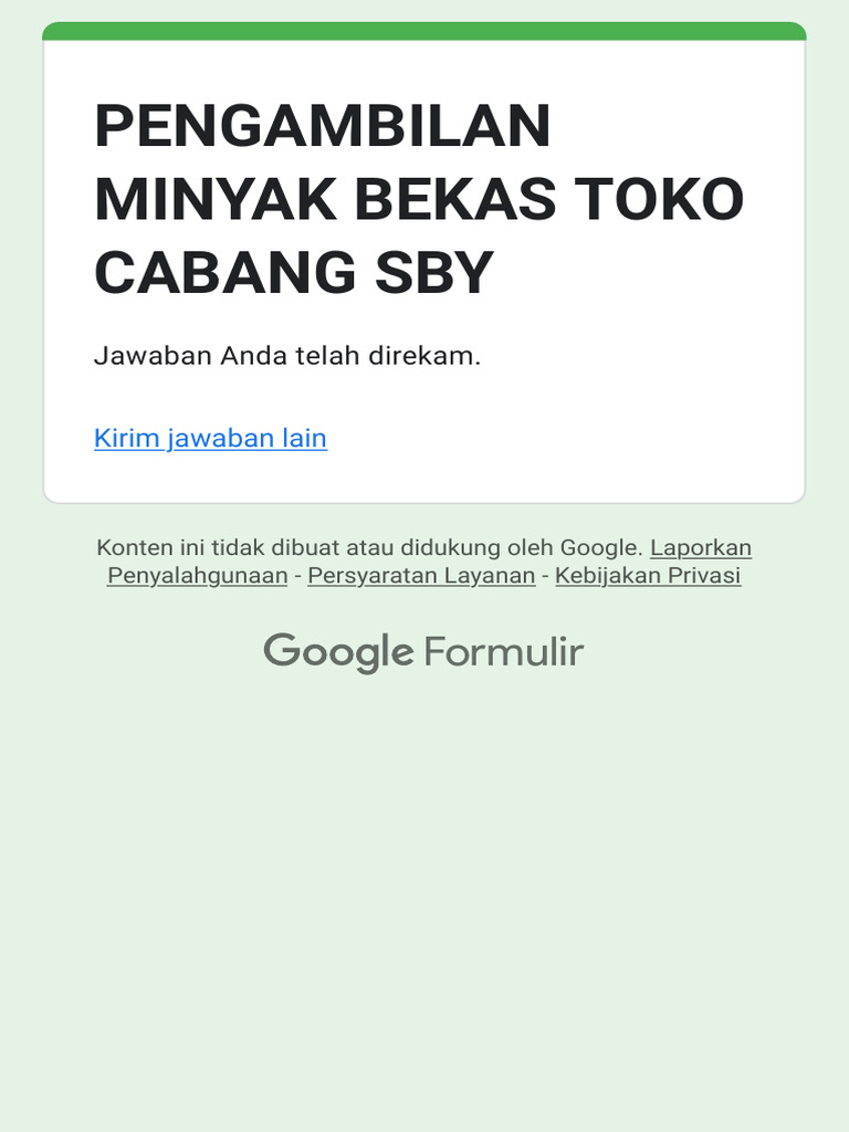 Pengambilan Minyak Bekas SBY | PDF