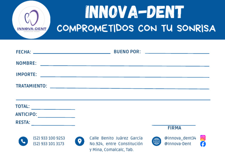 Receta Médica Dentista Simple Azul y Blanco PDF | PDF