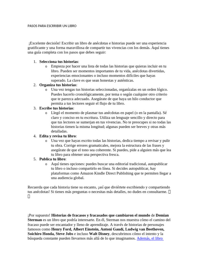 Guía para Escribir un Libro de Historias | PDF