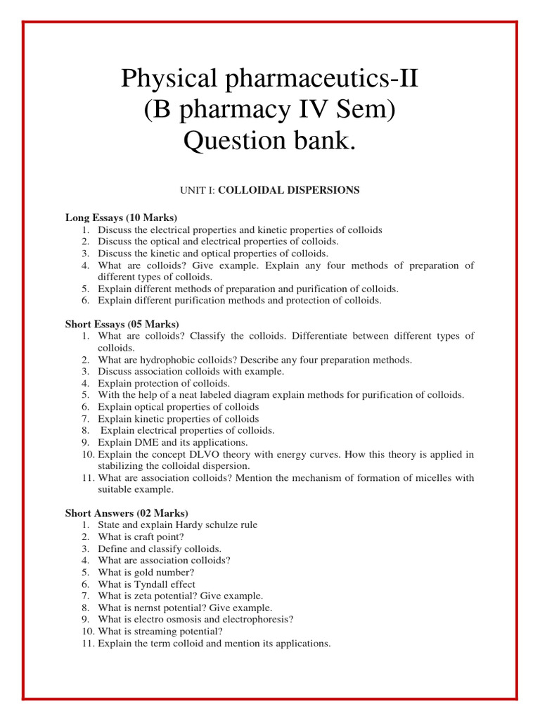 QB_Physical-pharmaceutics-2_KBP | PDF | Emulsion | Physical Chemistry