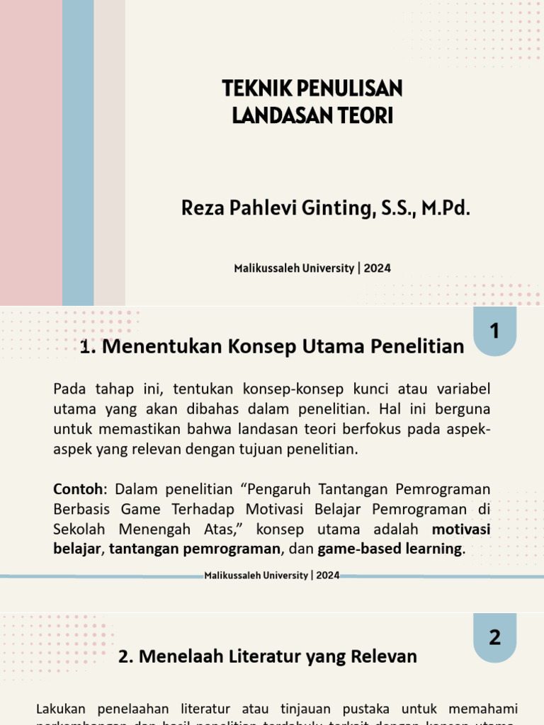 Teknik Penulisan Landasan Teori Penelitian | PDF