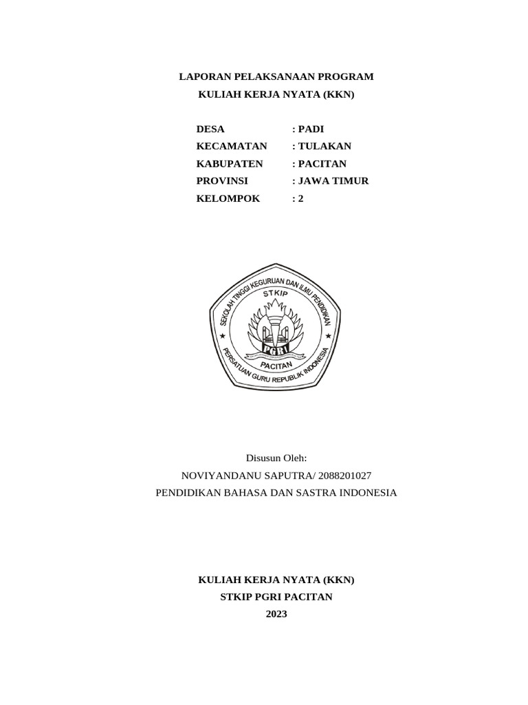 Laporan Individu KKN Fix | PDF