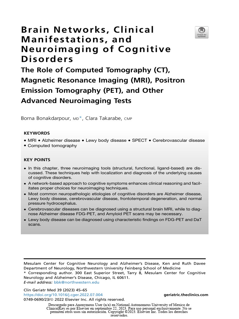 4. Brain Networks, Clinical Manifestations, and Neuroimaging of ...
