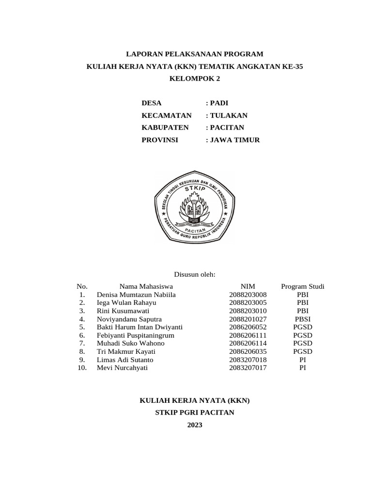 Contoh Laporan KKN | PDF