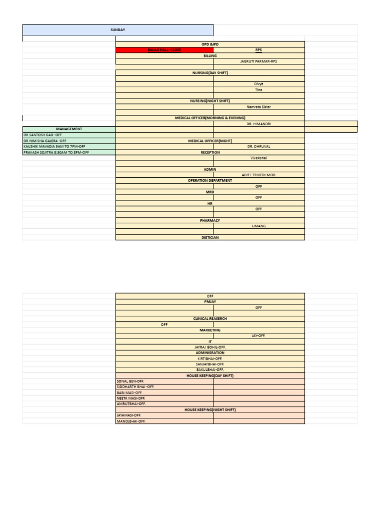Duty Roaster 25-08-2024 | PDF