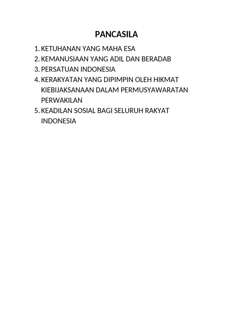 Teks pancasila | PDF
