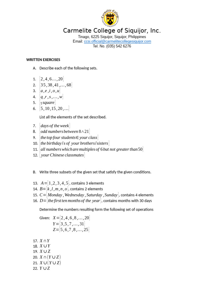 Math Exercises | PDF