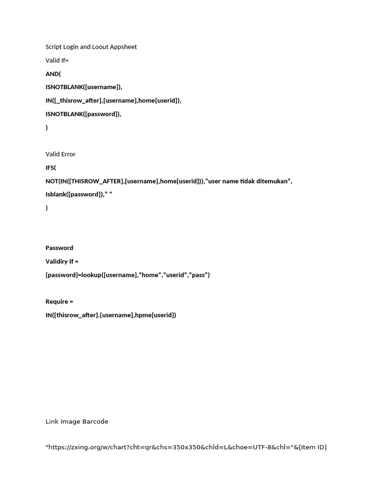 Script Login and Loout Appsheet | PDF