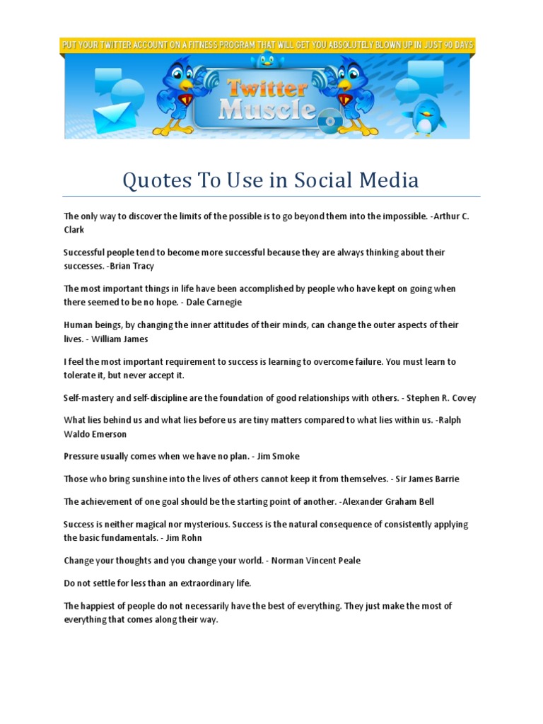 Quotes To Use in Social Media | PDF