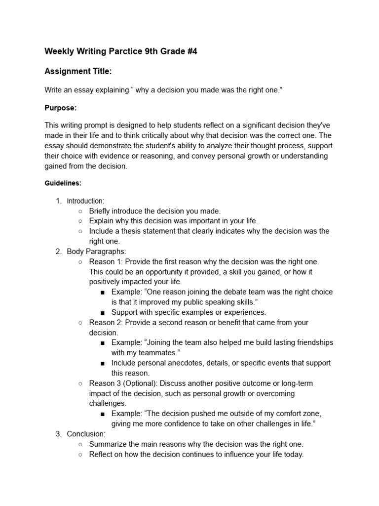 Writing 9th Grade #4 | PDF | Reason | Essays