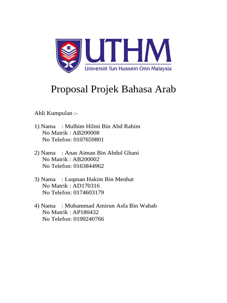 Proposal Arab | PDF